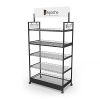 China Q235 Retail Wire Display Racks Metal Free Standing Wire Display Racks With Wheels for sale