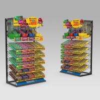 China Customized Point Of Sales Displays Candy Display Rack With Adjustable Trays for sale