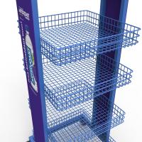 China Demountable Water Bottle Display Rack Beverage Display Stand With Casters for sale