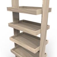 China Flexible Point Of Sales Displays Stores Wooden Wine Display Rack With Wheels for sale