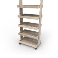 China Flexible Point Of Sales Displays Stores Wooden Wine Display Rack With Wheels for sale