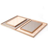 China Golden Velvet Jewelry Tray Stackable Showcase Velvet Display Tray For Luxury Store for sale