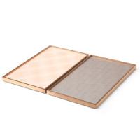 China Golden Velvet Jewelry Tray Stackable Showcase Velvet Display Tray For Luxury Store for sale