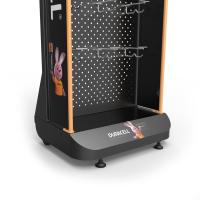 China AA Battery Point Of Sales Displays Pegboard Floor Stand With Hanging Hooks for sale