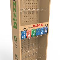 China Free Standing Wood Pegboard Stand Earphone Display Stand For Retail Store for sale