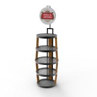 China Large Commercial Supermarket Metal Wire Layer Display Rack Customized For Beer for sale