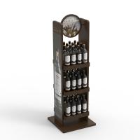 China Customizable Red Wine And Beverage Wooden Three Layer Display Rack For Store Use for sale