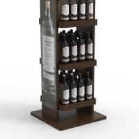 China Customizable Red Wine And Beverage Wooden Three Layer Display Rack For Store Use for sale