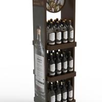 China Customizable Red Wine And Beverage Wooden Three Layer Display Rack For Store Use for sale