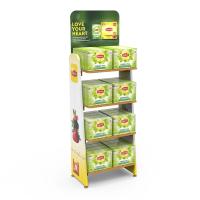 China Customized Wooden Laminated Display Rack For Commercial Supermarkets Display Tea Drinks for sale