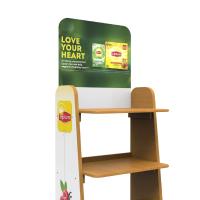 China Customized Wooden Laminated Display Rack For Commercial Supermarkets Display Tea Drinks for sale