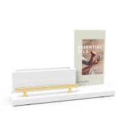 China Customizable Wooden Counter Display Rack With Printed Store Logo Cosmetics Counter Display Rack for sale