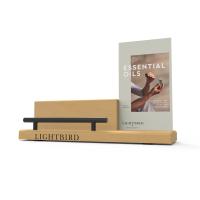China Customizable Wooden Counter Display Rack With Printed Store Logo Cosmetics Counter Display Rack for sale