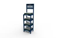 China Pine Wood 5 Layers Cocktail Display Stand With Wheels For Wine Store for sale