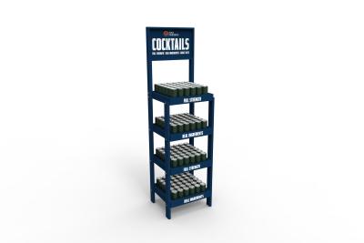 China Pine Wood 5 Layers Cocktail Display Stand With Wheels For Wine Store for sale