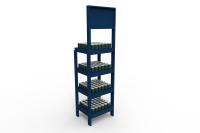 China Pine Wood 5 Layers Cocktail Display Stand With Wheels For Wine Store for sale