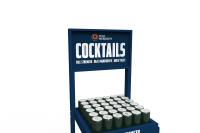 China Pine Wood 5 Layers Cocktail Display Stand With Wheels For Wine Store for sale