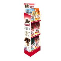 China Dog Cat Product Clean Toy Food Wood Half Pallet Floor Display Stand Pet Shop Display Rack for sale