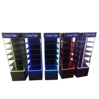 China Floor Mounted Top Acrylic Display Rack LED Display Stand For Electronic Products for sale