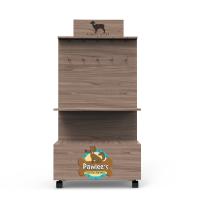 China Dog And Cat Products Cleaning Toy Wooden Half Tray Floor Display Shelf  For Pet Shop for sale