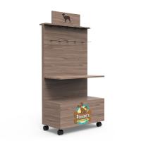 China Dog And Cat Products Cleaning Toy Wooden Half Tray Floor Display Shelf  For Pet Shop for sale