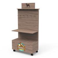 China Dog And Cat Products Cleaning Toy Wooden Half Tray Floor Display Shelf  For Pet Shop for sale