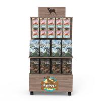 China Dog And Cat Products Cleaning Toy Wooden Half Tray Floor Display Shelf  For Pet Shop for sale