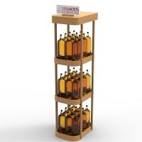 China Customizable Store Floor Standing Wooden Three Layer Display Rack Shelf For Wine for sale