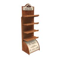 China Customizable Plywood Wood Food Display Rack for Can Storage and Wooden Food Display for sale