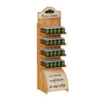 China Customizable Plywood Wood Food Display Rack for Can Storage and Wooden Food Display for sale