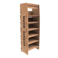 China Bevis Modern 4-Layer Removable Wooden Plywood Display Racks Floor Stand for Supermarket Store Display Packaged in Carton for sale