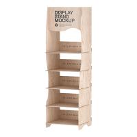 China Bevis Modern 4-Layer Removable Wooden Plywood Display Racks Floor Stand for Supermarket Store Display Packaged in Carton for sale