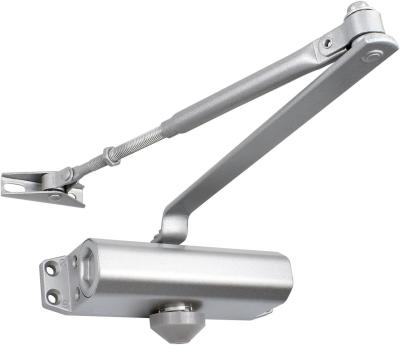 China Commercial Door Closer Heavy Duty Automatic Door Closer Spring Hydraulic Silver Aluminium for sale