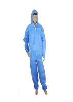 China Dustproof Decorating Blue Isolation Gowns Medical Clothing With Ultrasonic Seams for sale