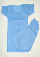 China Short Sleeves Navy Disposable Coverall Suit , Medical Scrub Suit ISO Approved for sale