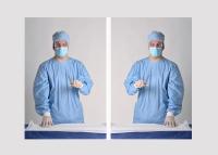 China Polypropylene Disposable Coveralls , Waterproof Surgical Gowns Prevent Cross Infection for sale