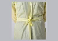 China Yellow / Blue Color Medical Isolation Gowns Air Permeable For Clinic for sale