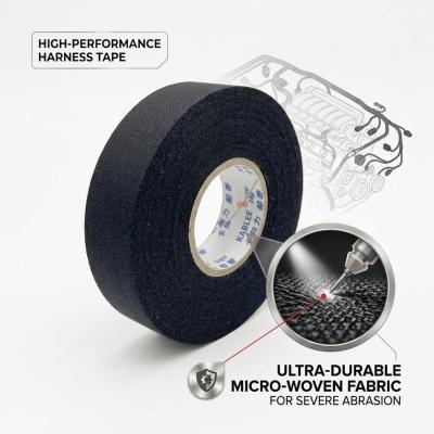 China Kablee 0.25mm Abrasion Resistant Automotive Wire Harness Tape Black Orange Factory Direct for sale