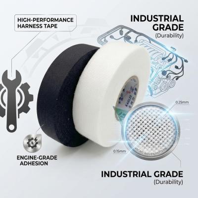 China Kablee Wire Harness Tape Black Orange Color Coding Abrasion Resistant 0.25mm Automotive Grade for sale