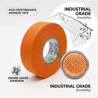 China Kablee High Temperature 0.25mm Abrasion Resistant Automotive Wire Harness Tape Black Orange for sale