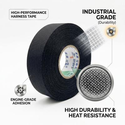 China Kablee High Temperature Cloth Automotive Wire Harness Wrapping Tape Abrasion Resistant Protection for sale
