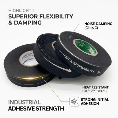 China 38mm x 25m Soft Fleece Wiring Harness Tape Noise Damping Strong Adhesion KBL-T02 for sale