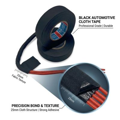 China Automotive Cloth Wire Harness Tape Low VOC Low Odor 25mm x 25m High Adhesion for sale