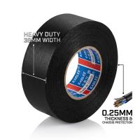 China Automotive Adhesive Tape 0.25mm Heavy Duty Wire Harness Protection 38mm Wide Abrasion Resistant for Chassis Wiring for sale