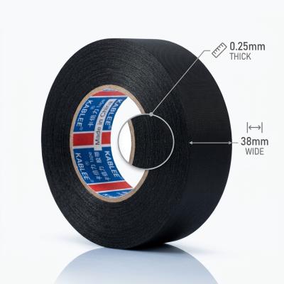 China Automotive Adhesive Tape 0.25mm Heavy Duty Wire Harness Protection 38mm Wide Abrasion Resistant for Chassis Wiring for sale
