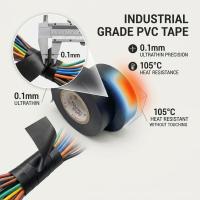 China 0.1mm Black Insulation PVC Tape 105C Heat Resistant for Automotive Wire Harness Wrapping for sale