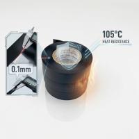 China Black PVC Electrical Insulation Tape 0.1mm 105C Stable Performance for Wire Harness Wrap for sale