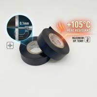 China Black PVC Electrical Insulation Tape 0.1mm 105C Stable Performance for Wire Harness Wrap for sale