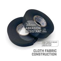 China Black Cloth Wire Harness Tape 25mm x 25m High Temperature Resistant Automotive Wiring Loom Wrap for sale