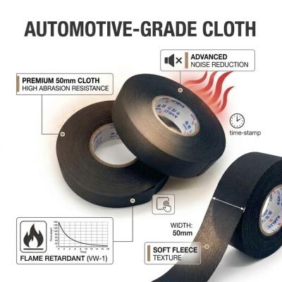 China Fleece Automotive Cloth Wire Harness Tape 19mm x 20m Noise Reduction Anti Abrasion Wiring Wrap for sale
